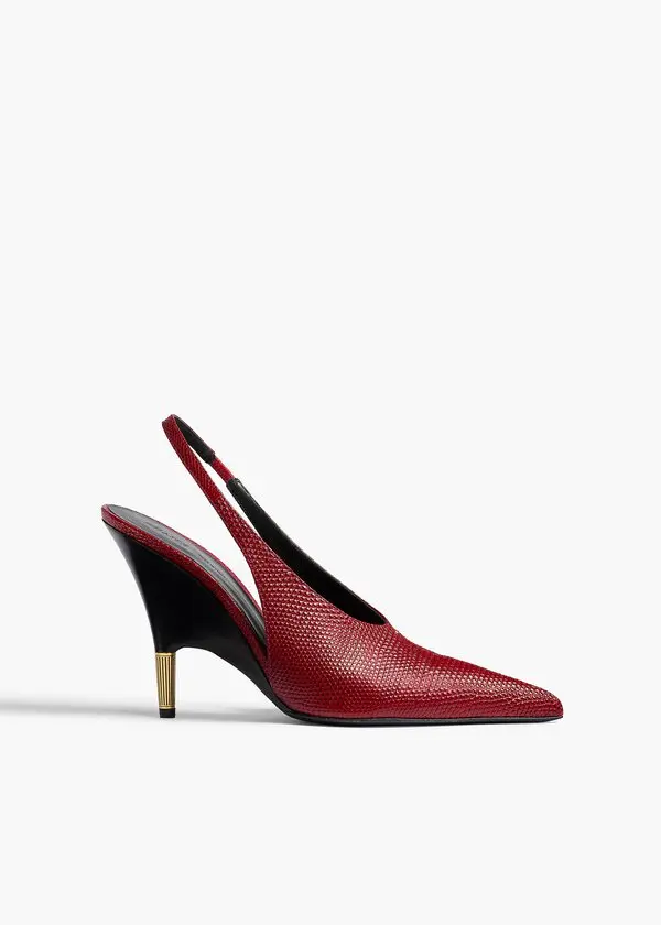 Khaite Bella Pump In Lizard - Ruby
