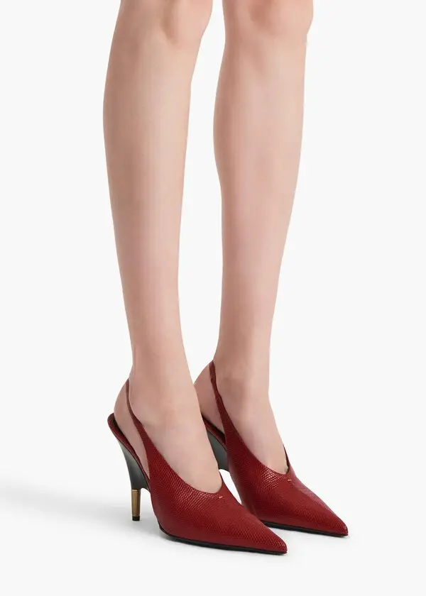 Khaite Bella Pump In Lizard - Ruby