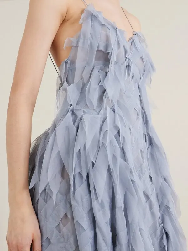PAULINE DUJANCOURT Argyle Recycled-tulle Midi Dress