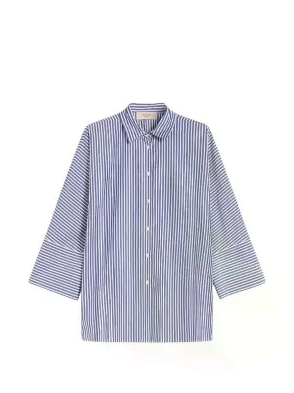 Max Mara Striped Collared Shirt - Blue
