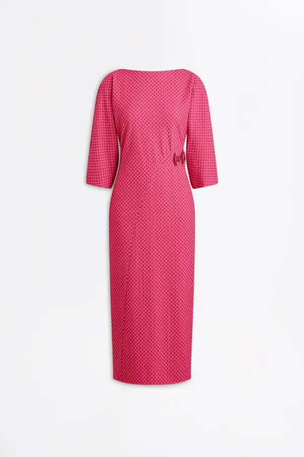 Scanlan Theodore Resin-detailed Pencil Dress - Raspberry