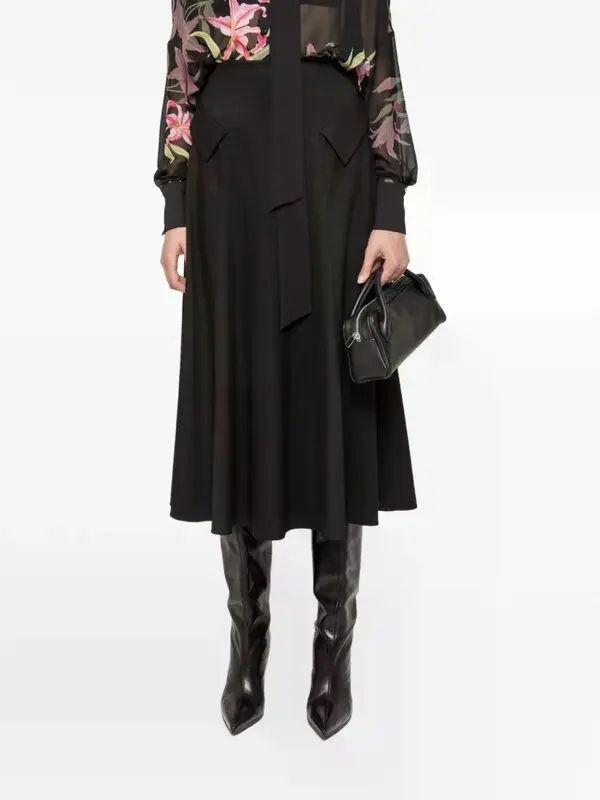 NISSA High-waisted Midi Skirt - Black