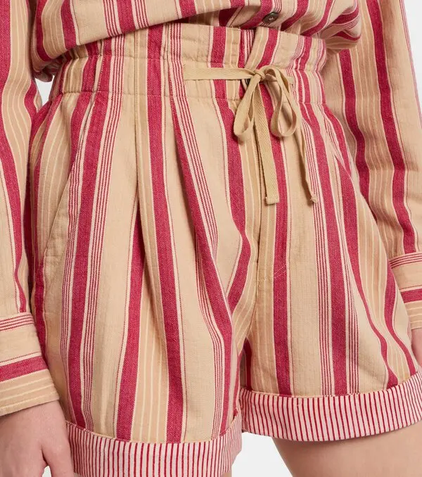 MARANT ETOILE Nirma Striped Cotton Shorts