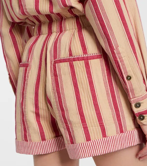 MARANT ETOILE Nirma Striped Cotton Shorts
