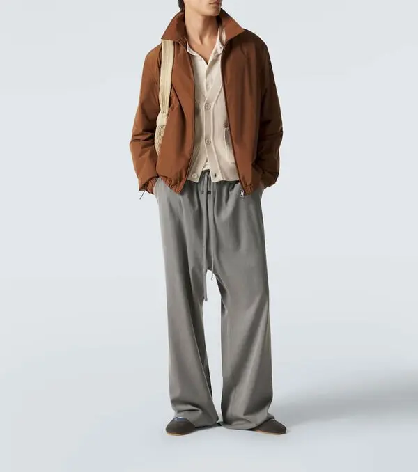 Moncler Socot Leather-trimmed Blouson Jacket - Brown