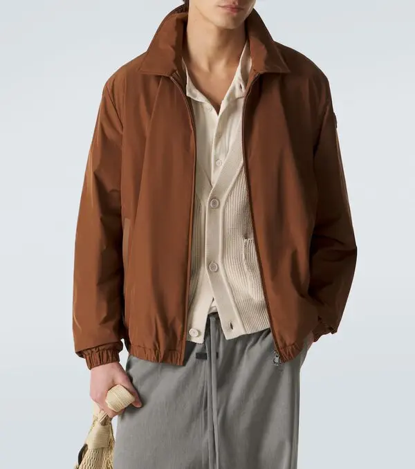 Moncler Socot Leather-trimmed Blouson Jacket - Brown