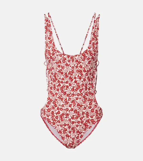 Isabel Marant Étoile Floral One Piece Swimsuit - Red