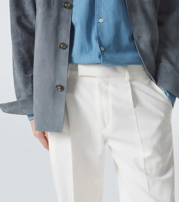 Zegna Cotton And Linen Straight Pants