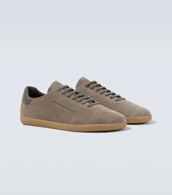 Zegna 232 Suede Lace-up Sneakers - Grey