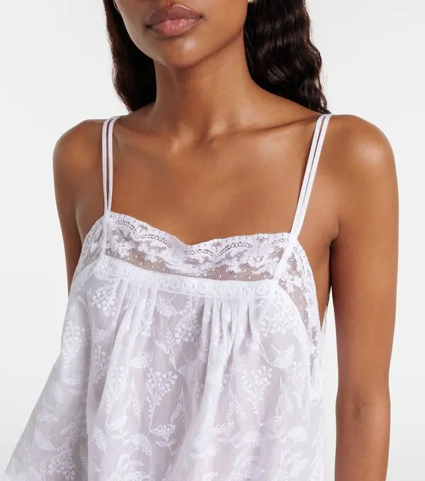 ERES Amande Floral Cotton-blend Voile Camisole