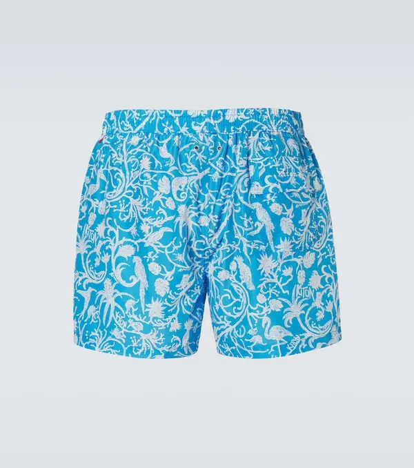 Kiton Printed Swim Trunks - Blue