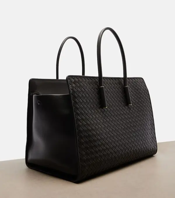 Bottega Veneta Barbara Intrecciato Leather Tote Bag - Brown