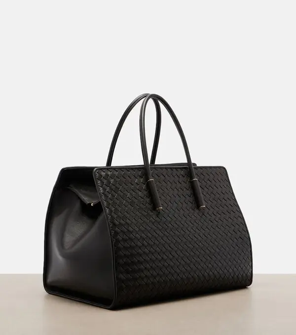 Bottega Veneta Barbara Intrecciato Leather Tote Bag - Brown