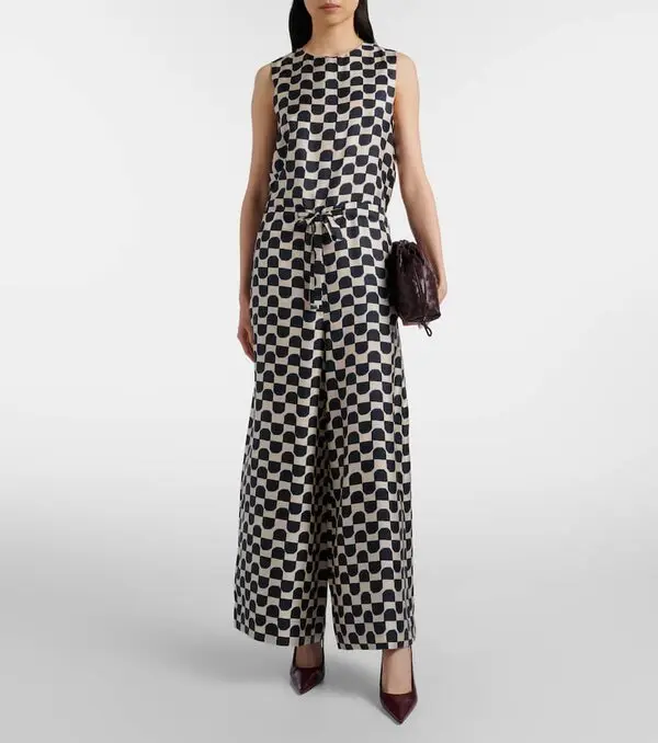 Max Mara Ronchi Printed Silk Jumpsuit