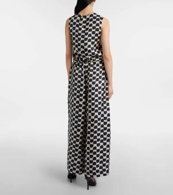 Max Mara Ronchi Printed Silk Jumpsuit