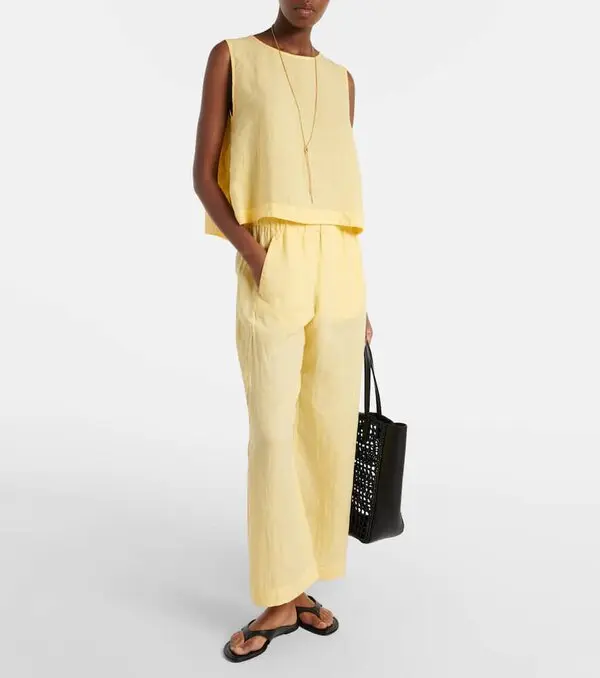 Velvet By Graham & Spencer Maxine Linen Top - Yellow