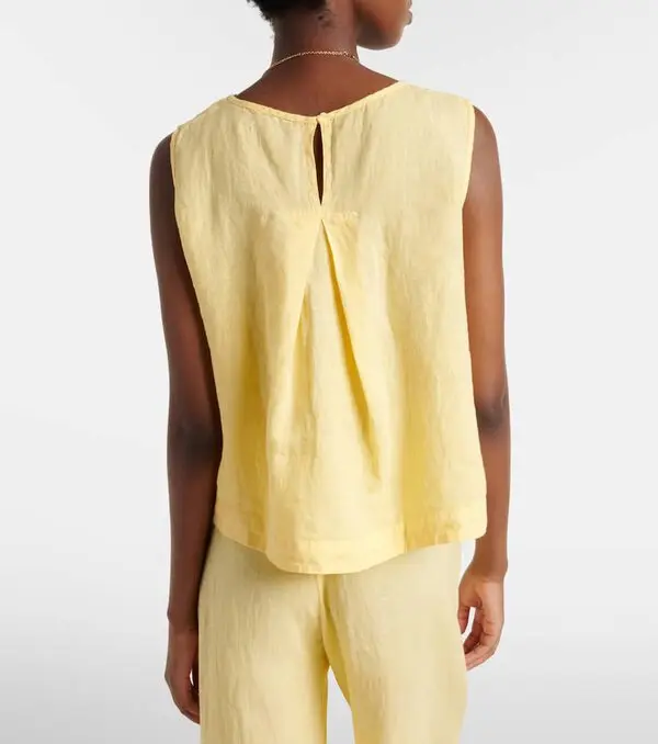 Velvet By Graham & Spencer Maxine Linen Top - Yellow
