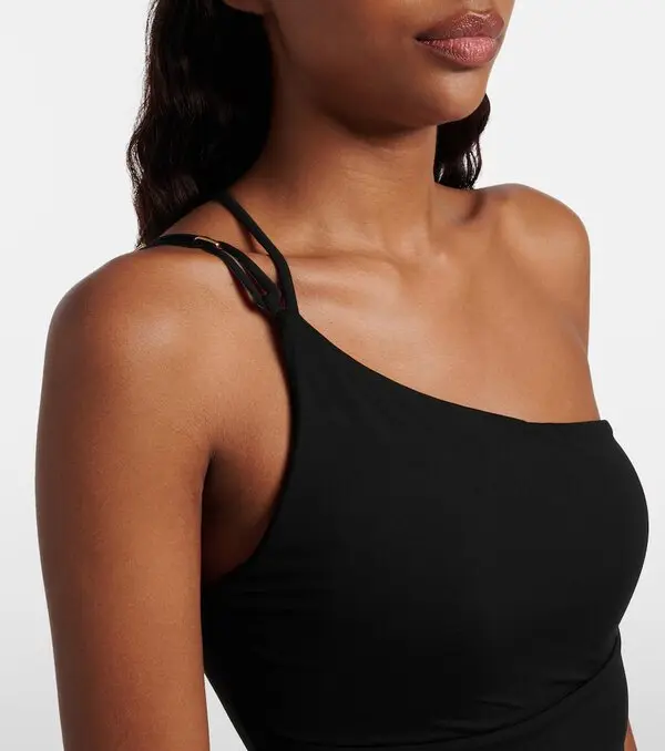 Max Mara Cappa One-shoulder Swimsuit - Black