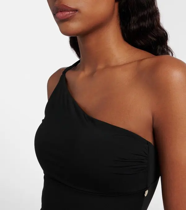 Max Mara Cappa One-shoulder Swimsuit - Black