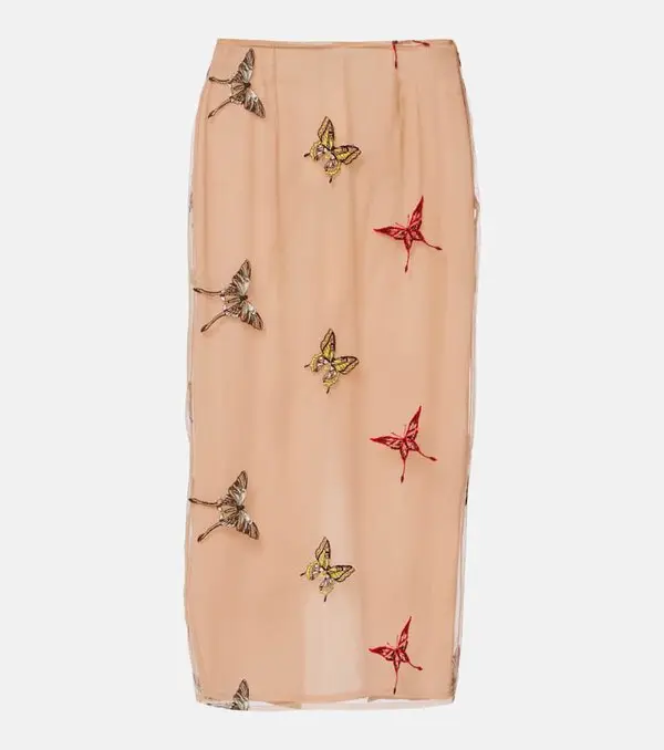 Blumarine Embellished Midi Skirt