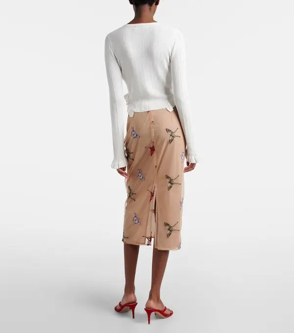 Blumarine Embellished Midi Skirt