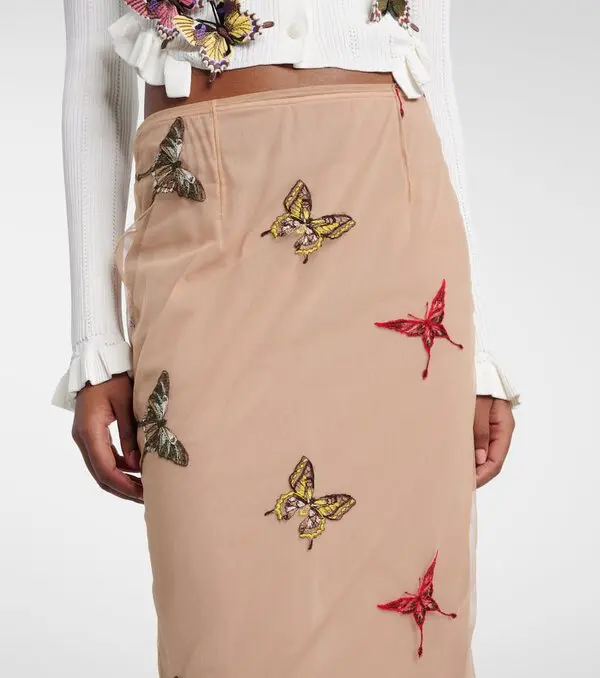Blumarine Embellished Midi Skirt