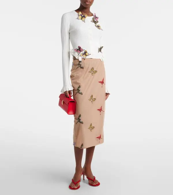 Blumarine Embellished Midi Skirt