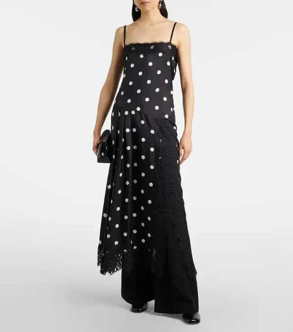 Sportmax Capo Polka-dot Silk Slip Dress