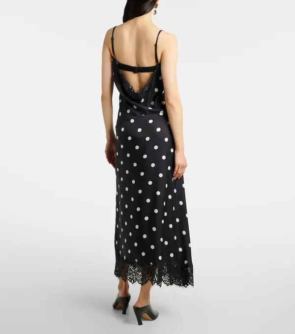Sportmax Capo Polka-dot Silk Slip Dress