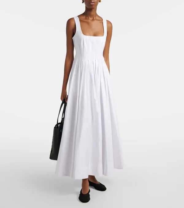 Sportmax Cotton Canvas Midi Dress - White