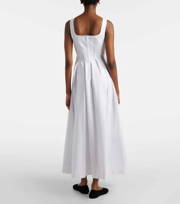 Sportmax Cotton Canvas Midi Dress - White