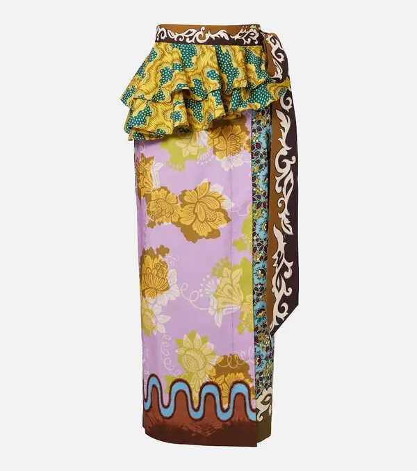 ALEMAIS Arnie Printed Cotton Wrap Skirt