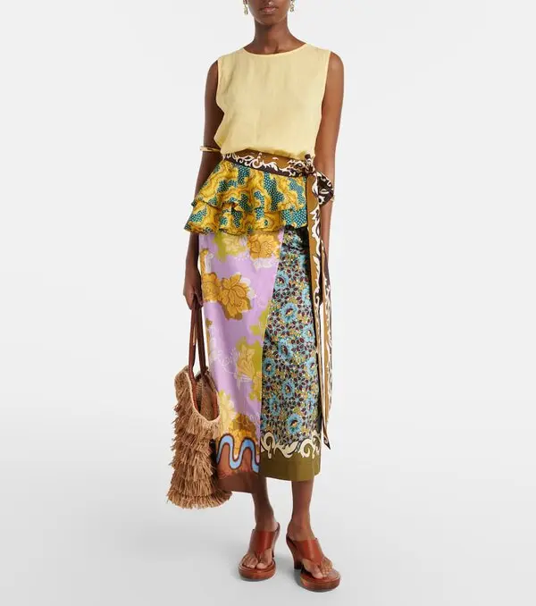 ALEMAIS Arnie Printed Cotton Wrap Skirt