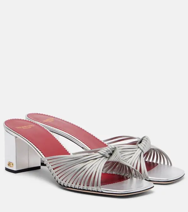 Valentino Garavani Annet Metallic Leather Sandals