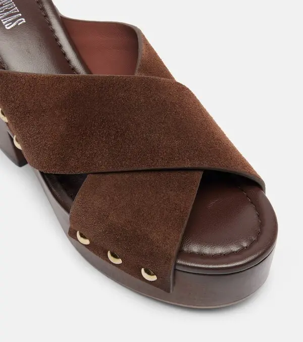 Paris Texas Marisol Suede Platform Mules