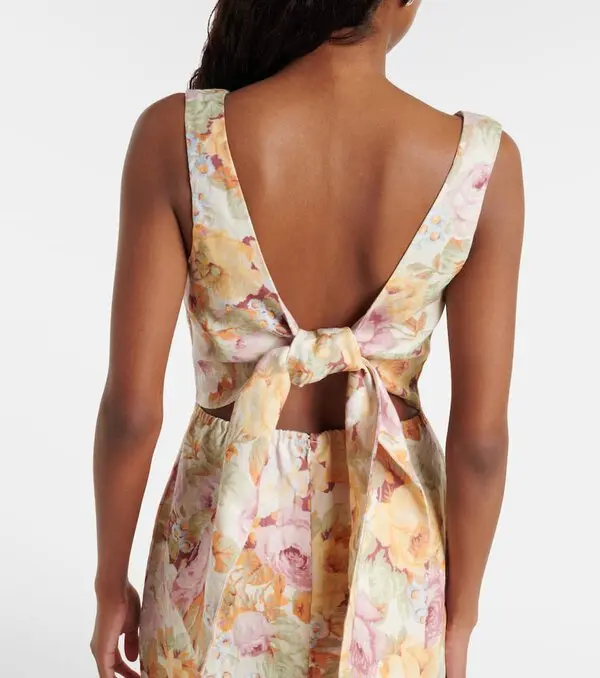 Faithfull The Brand Sofia Floral Linen Minidress - Multicoloured