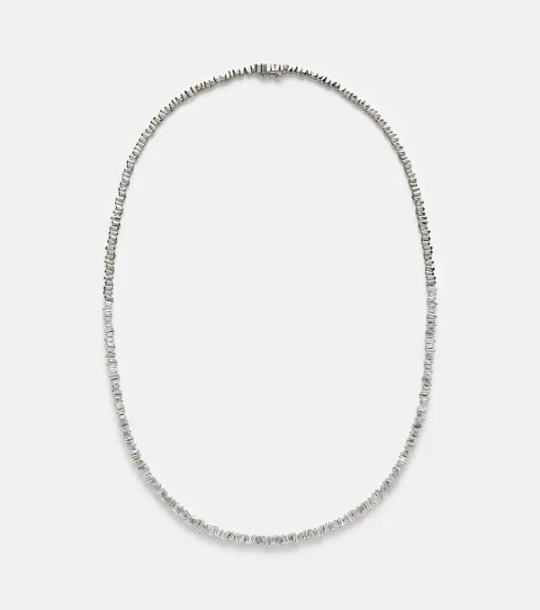 SUZANNE KALAN 18kt White Gold Diamond Tennis Necklace - Silver