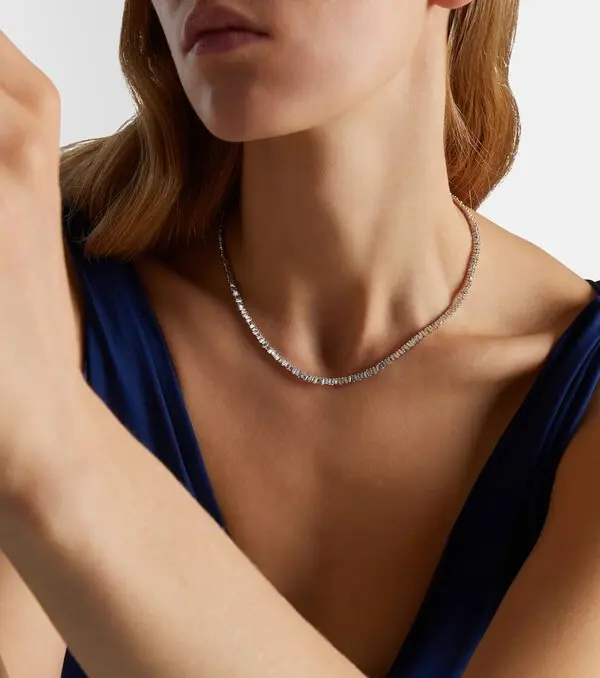 SUZANNE KALAN 18kt White Gold Diamond Tennis Necklace