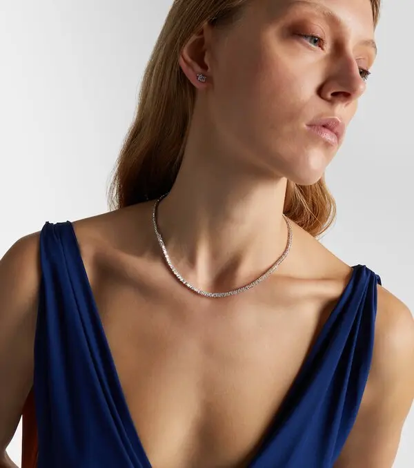 SUZANNE KALAN 18kt White Gold Diamond Tennis Necklace