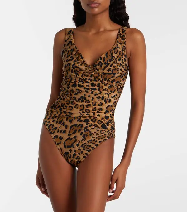 KARLA COLLETTO Leopard-print Draped Swimsuit