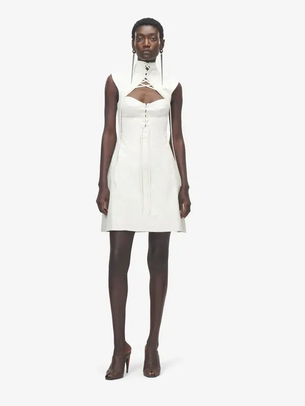 Alexander Mcqueen Cut-Out Corset Mini Dress - Ivory | Editorialist