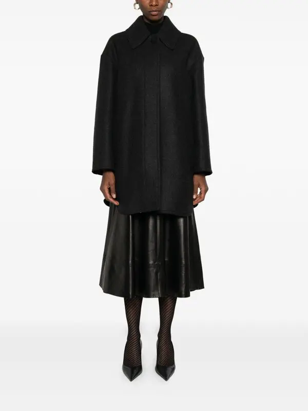 Fendi Wool Midi Coat - Grey