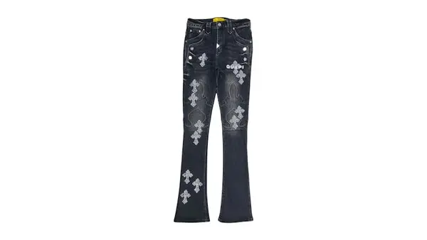 GUAPI Obsidian Cross Denim Pant - Black Faded
