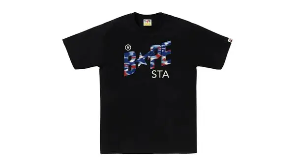 A BATHING APE Screen Camo Sta Tee Shirt - Black