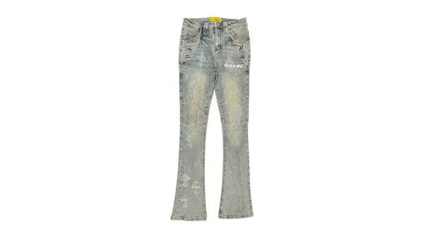 GUAPI Faded Cross Denim V2 Jeans - Faded Beige/indigo