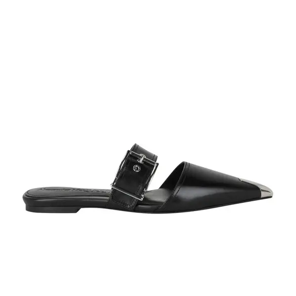 Alexander McQueen Punk Leather Flat - Black