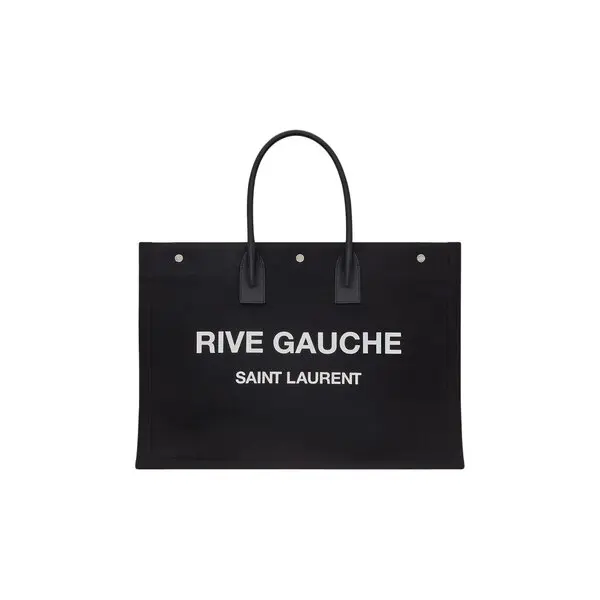 Saint Laurent Canvas Logo Tote - Black