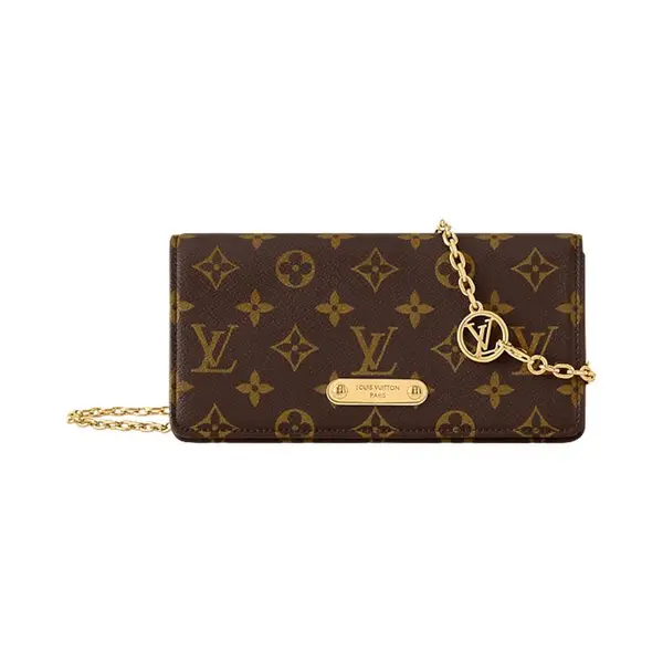 LOUIS VUITTON Wallet On Chain Lily Monogram Canvas - Brown