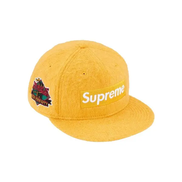 Supreme Mohair Box Logo New Era Cap - Yellow