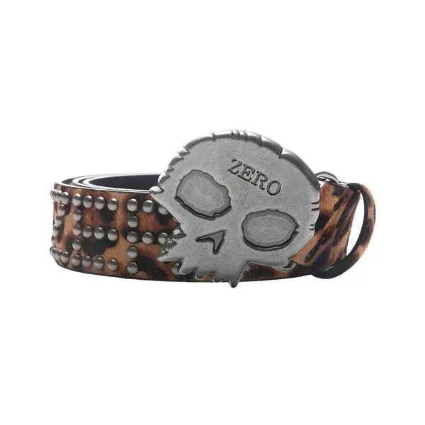 PLEASURES Leopard Studded Belt - Brown
